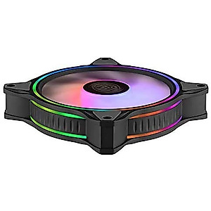 Cooler Master MasterFan MF140 Halo Duo-Ring Addressable RGB Lighting 140mm Fan, Absorbing Rubber Pads, PWM Static Pressure for 5V 3-Pin ARGB,NOT Work with 4-pin RGB or RGB+12V (Gen-2 MF140 Halo)