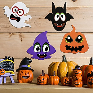 16 Pieces Halloween Foam Craft Kit Halloween Arts Foam Large Pumpkin Foam DIY Pumpkin Decorating and 4 Pieces Halloween Craft Stickers Funny Pumpkin Sticker for Halloween Game Party Favor Decoration