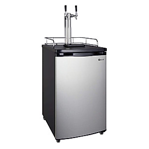 Kegco K199SS-2P Kegerator Two Keg Beer Cooler - Premium Double Faucet D System Kit - Stainless Door