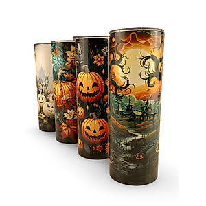 Hogg Spooky Season 20oz Haunted Mansion Tumbler - Insulated Stainless Steel Travel Mug, Vacuum Sealed Bottle for Coffee and Water, Gift for Halloween Decorations