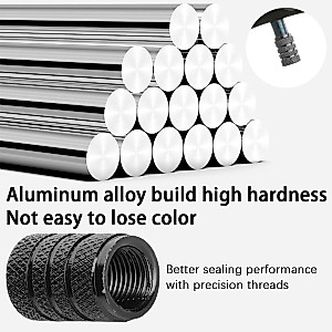 Osilly 12 Pcs Car Tire Valve Stem Cap Covers, Aluminum Alloy Air Caps Cover, Leak-Proof and Corrosion Resistant Auto Accessories, Universal Stem Cap for Trucks SUVs Motorcycles (Black)