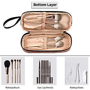 Ethereal Makeup Bag for Purse, Small Makeup Organizer Bag Travel Makeup Bag for Women Makeup Pouch Waterproof Makeup Brush Holder