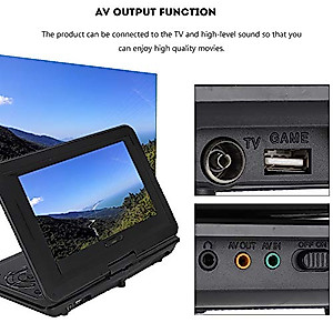 Portable DVD Player, HD TV Car Travel DVD Player Video Player with 13.9inch 800*480 Resolution 16:9 LCD Swivel Screen for Home/ Office/ Vehicle, Built-in 3D Audio Processing and Stereo Speakers(US)