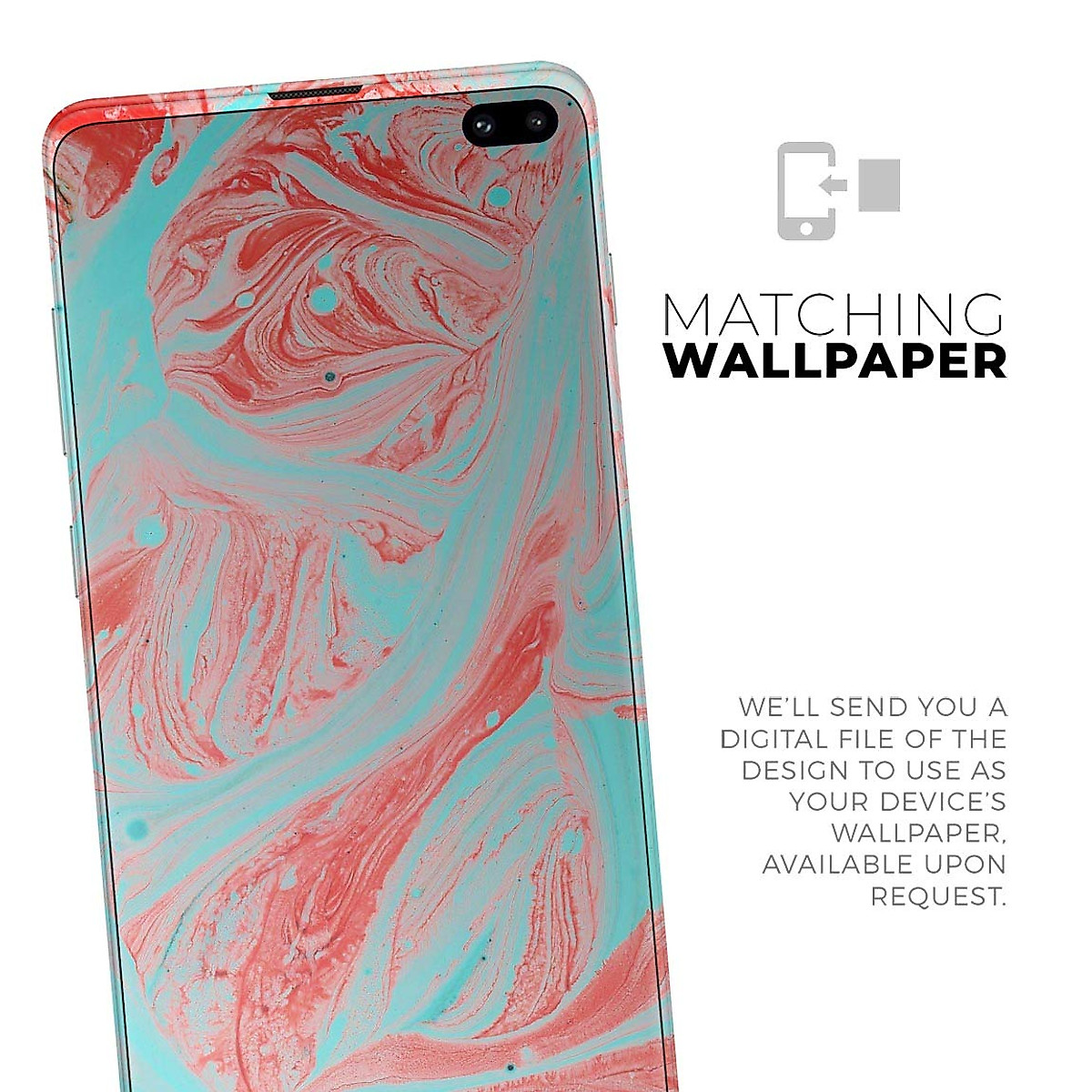 DesignSkinz Swirling Pink and Mint Acrylic Marble Protective Vinyl Decal Wrap Skin Cover Compatible with The Samsung Galaxy S20 (Screen Trim & Back Glass Skin)