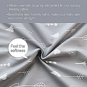 Nursing Pillow Cover 2 Pack for Breastfeeding Pillow, Ultra Soft and Cozy Nursing Pillow Slipcovers, Snug Fits Boppy Pillow, Great, Perfect Newborn Gift, Best Choice for Mom or Baby