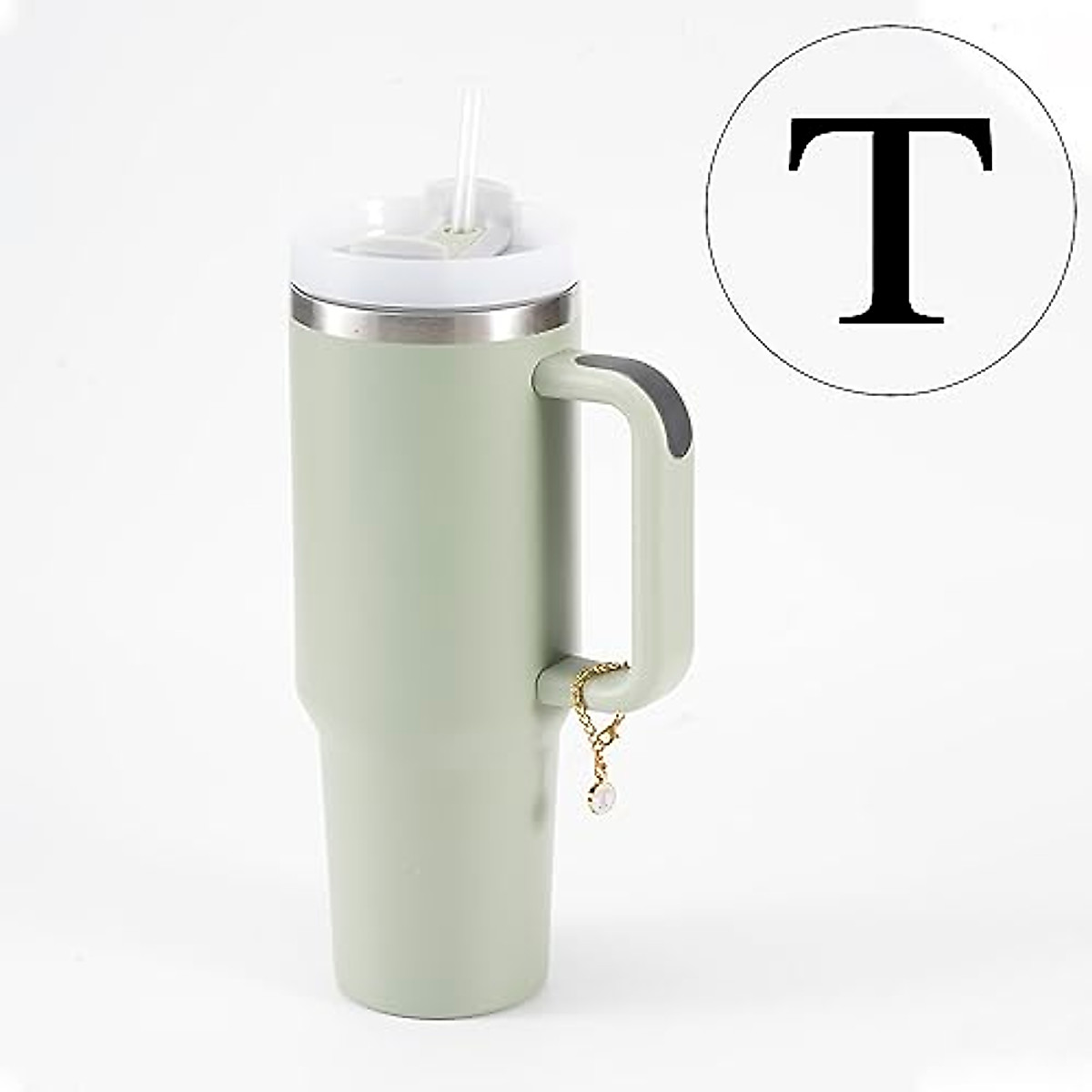 MOTAIN Letter Charm Accessories For Stanley Cup,Name Id Letter Handle Charm For Stanley Tumbler,Water Cup Handle Identification Letter Charm(T)
