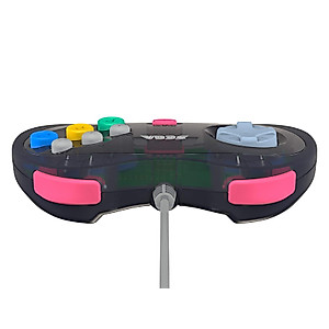 Retro-Bit Official Sega Saturn USB Controller Pad (Model 2) for Sega Genesis Mini, PS3, PC, Mac, Steam, Switch - USB Port (Slate Gray)