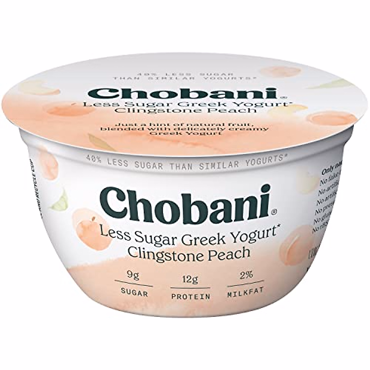 Chobani® Less Sugar Low-Fat Greek Yogurt Clingstone Peach 5.3oz