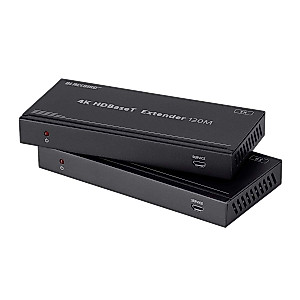 Monoprice 4K Pro HDBaseT Extender Kit - 120 Meters (394 Feet) HDR, 18Gbps, 4K@60Hz, YCbCr 4:4:4, HDCP 2.2, PoC, RS-232, HDMI Loop Out and Bidirectional IR - Blackbird Series