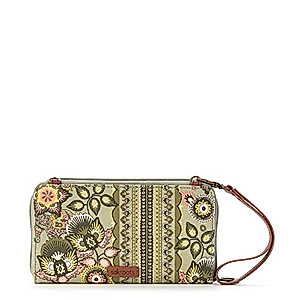 Sakroots womens Canvas, Large Smartphone Crossbody Bag in Coated Canvas Convertible Purse with Detachable Wristlet Strap I, Olive Tapestry World, One Size US