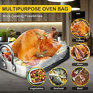 ebelbo 12 counts 19"x 23.5" Turkey Bags Multipurpose: Oven Cooking Roasting Freezer Baking Bags for Chicken Seafood/Home and Garden Bags for Harvest