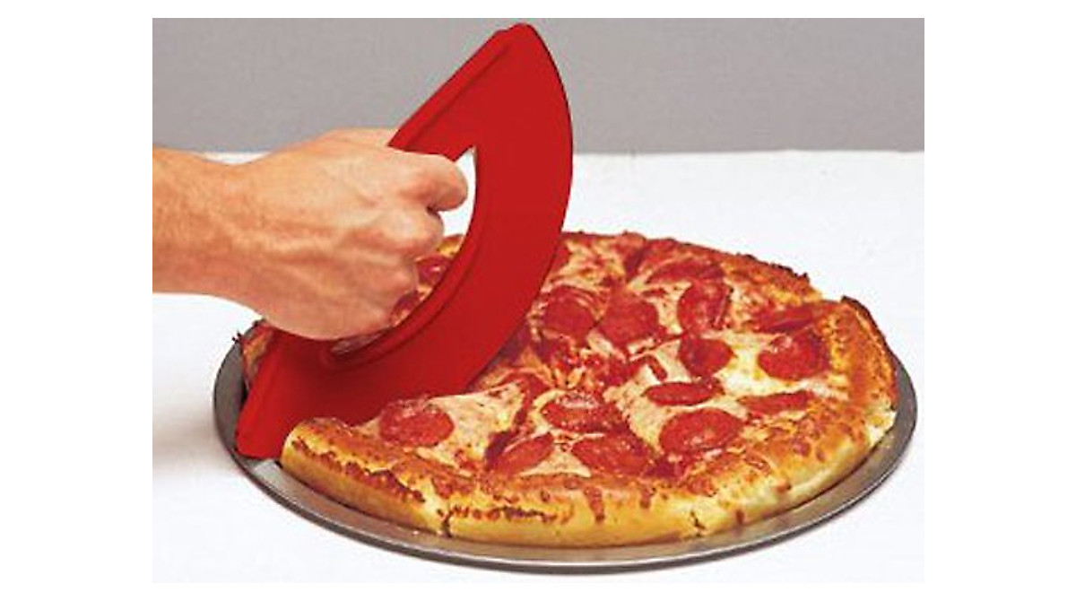 Rock'n Roll Pizza Cutter Red - Easy, Safe, Reusable Kitchen Gadget