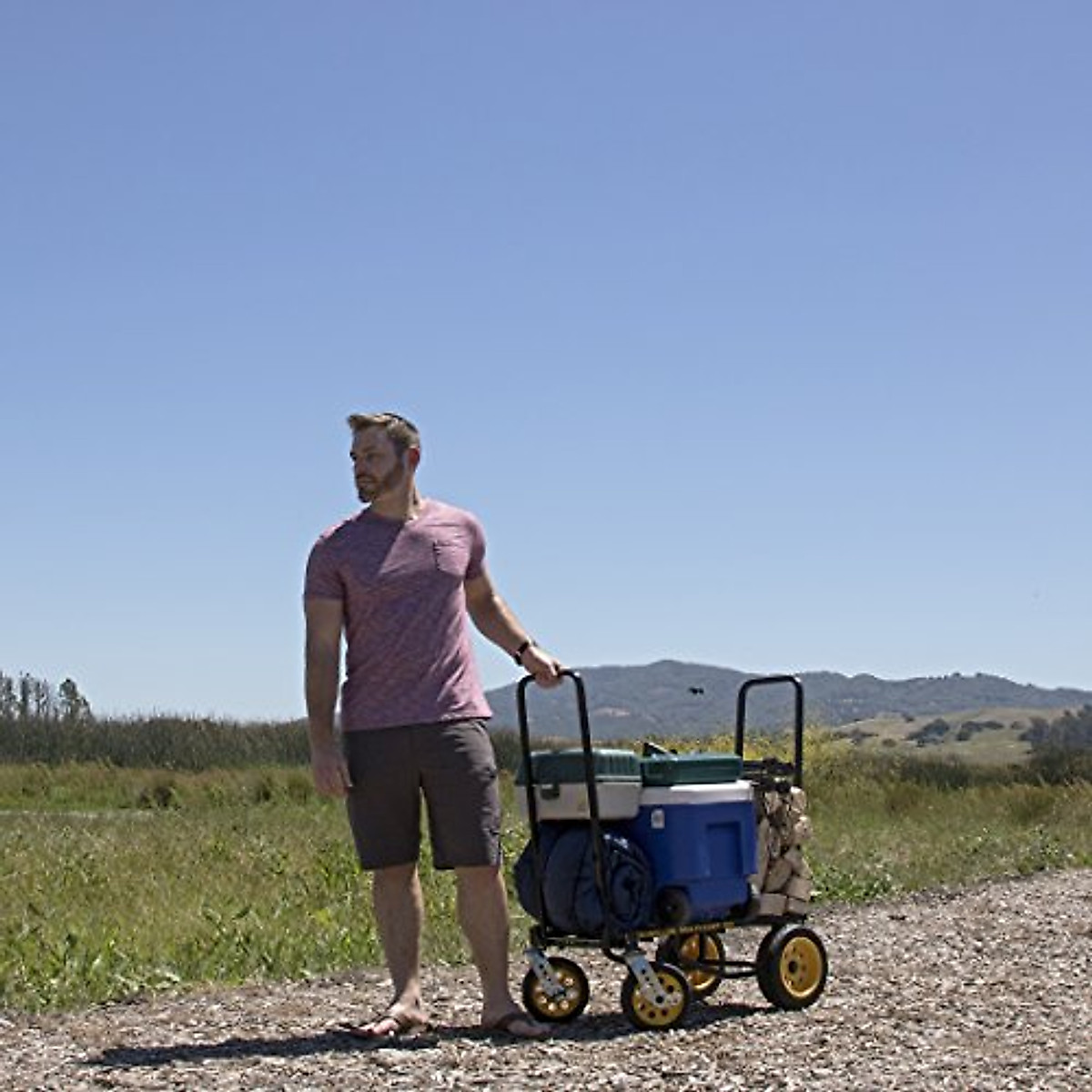 Rock-N-Roller R12RT (All Terrain) 8-in-1 Folding Multi-Cart/Hand Truck/Dolly/Platform Cart/34" to 52" Telescoping Frame/500 lbs. Load Capacity, Black