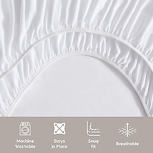 Nestl Full Size Sheet Sets - 4 Piece Full Size Sheets, Deep Pocket, Hotel Luxury, Extra Soft, Breathable and Cooling, White Bed Sheets for Full Size Mattress