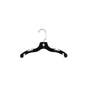 12 inch Black Plastic Children's Dress Hangers - Case of 100