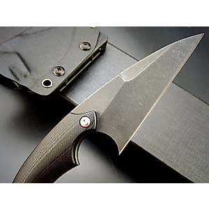 Ccanku C1118 Fixed Blade Knife,D2 Blade G10 Handle Claw Knife EDC Tool Knife for Outdoor Camping, Hiking, Fishing with kydex Sheath(Black) …