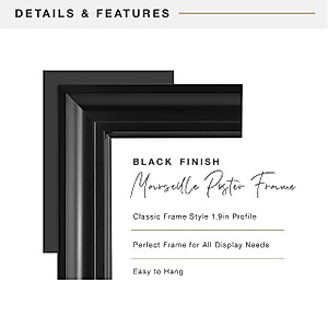 MCS, Black Marseille Poster Frame, 16x24 Inch, 16 x 24
