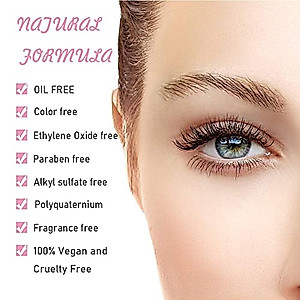 Eyelash Extension Cleanser Eyelid Foaming Cleanser Lash Foam Shampoo for Extensions, Oil, Paraben & Sulfate Free,100% Safe for Natural Lashes, Non-Irritating, Perfect for Professional Salon 1.69fl.oz