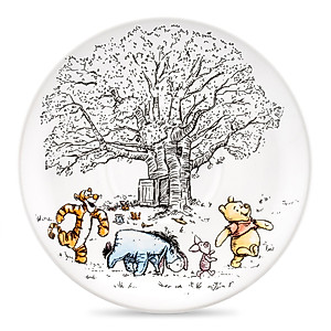 Silver Buffalo Disney Winnie the Pooh Walking Classic Scene Ceramic Teacup and Saucer, 12 Ounces
