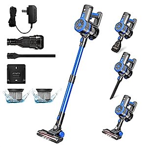 EIOEIR Cordless Stick Vacuum Cleaner, 45 Minutes Run-Time, 4 in 1 Lightweight Stick Vacuum 200W, 3 Power Modes, HEPA Filter for Hardwood Floors, Carpet, Pet Hair, Car (E20 Pro)