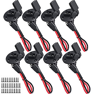 Flutesan 8 Pcs 12AWG Power Socket Sidewall Port, Weatherproof Connect Solar Panel Mount Flush Mountable Compatible with SAE Connector with 32 Screws for Solar Generator Battery Charger