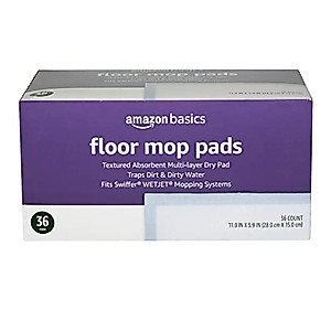Amazon Basics Dry Floor Mop Pads, 36 Count (Previously Solimo)