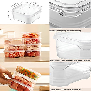 Iwinna Food Storage Containers with Lids, Plastic Fridge Organizer Clear Bins, 350ml Sealed Food Containers, Reusable Takeaway Kitchen Freezer Storage Boxes, 10pcs