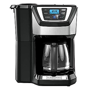 BLACK+DECKER 12-Cup Mill and Brew Coffeemaker, Black, CM5000B