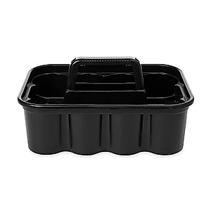 Rubbermaid Commercial Products Deluxe Carry Caddy for Cleaning Products, Spray Bottles, Sports/Water Bottles, and Postmates/Uber Eats Drivers, Black (FG315488BLA)