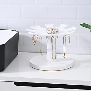 NEALYSEA Coffee Mug Holder, Rotatable Cup Stand with 9 Hooks, Tea Cup Rack for Saucers and Coffee Pod Holder, Mug Tree for Coffee Counter Bar and Kitchen