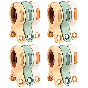 Linkidea Beach Towel Clips for Beach Chairs, Heavy Duty Laundry Clothes Pins Clips with Springs, Plastic Strong Beach Chair Clips Keep Towel from Blowing Away