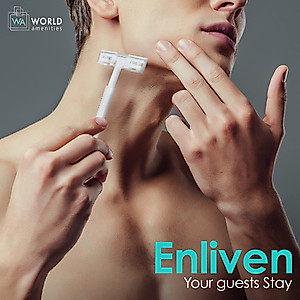 World Amenities Shave Kit (Clear Frosted Sachet) - Hotel Amenities 48 count - Includes Twin Blade Razor and Moisturizing Shave Cream