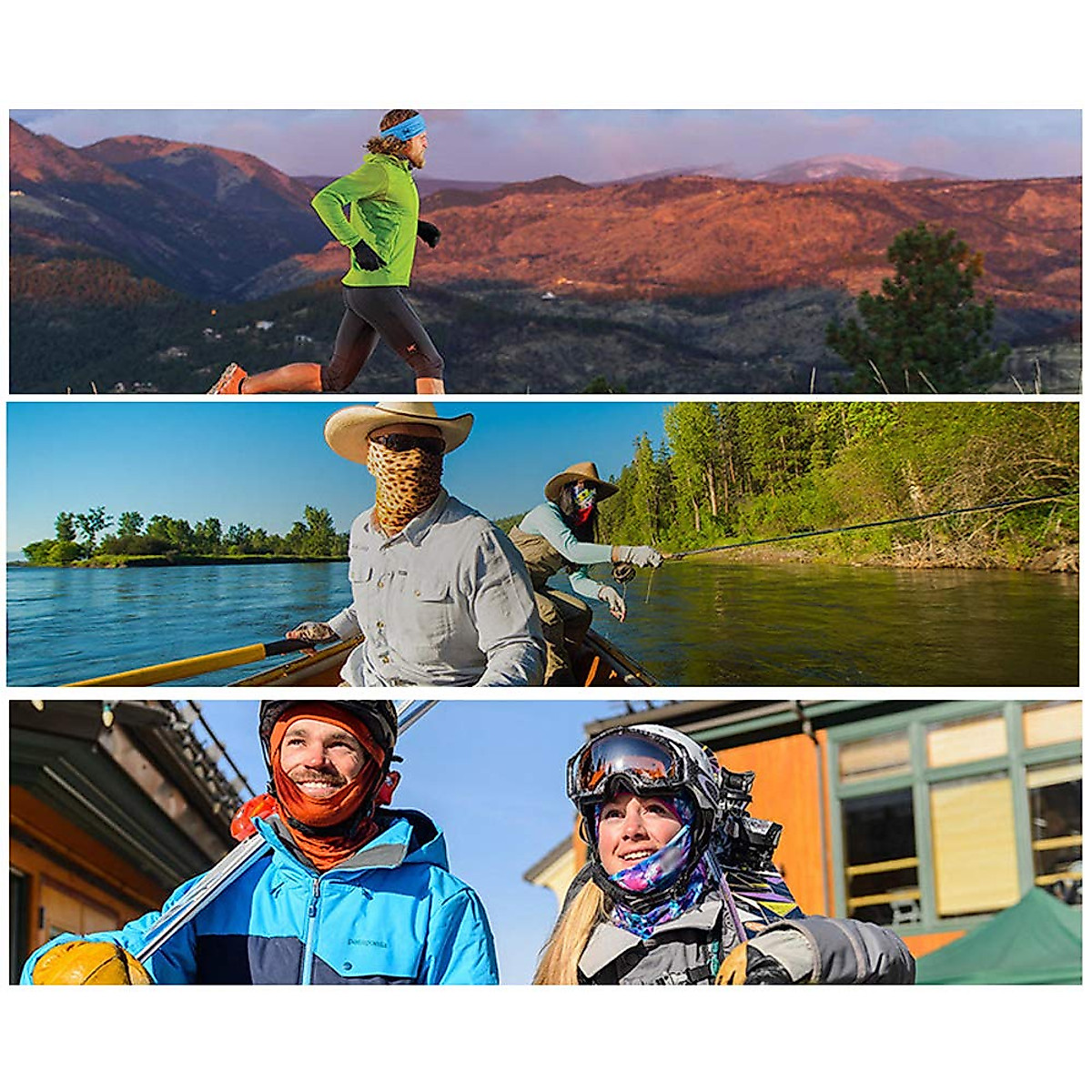 KALILY 6PCS Headband Bandana - Versatile Sports CAMO Headwear –Neck Gaiter, Headwrap, Balaclava for Camping, Cycling, Fishing