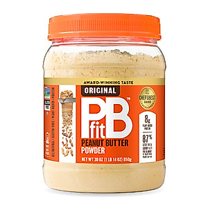 PBfit All-Natural Peanut Butter Powder, Powdered Peanut Spread From Real Roasted Pressed Peanuts, 8g of Protein 8% DV, 30 Ounce (Pack of 1)