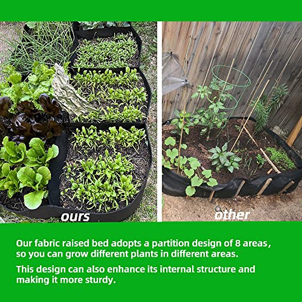 Fabric Raised Garden Bed 6x3x1ft Garden Grow Bed Bags for Growing Herbs, Flowers and Vegetables 128 Gallon