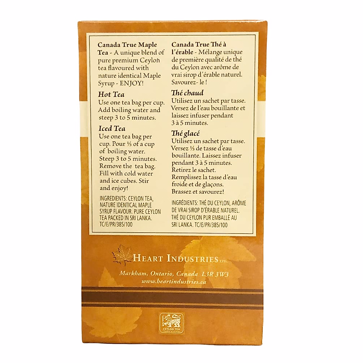 Canada True Maple Tea 25 Tea Bags, 50g (1.75oz), Product of Canada