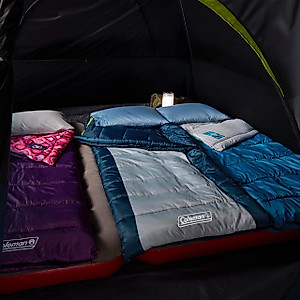 Coleman Camping Tent | 6-Person Dark Room Dome Camping Tent with Fast Pitch Setup, Blue