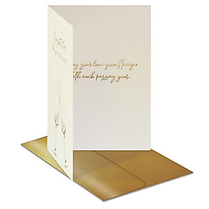 Better Office Products Wedding Congratulations Card with Metallic Gold & Silver Foil, Gold Shimmer Envelope, Classic 5 x 7 Inch Size, Heavy Textured Cardstock