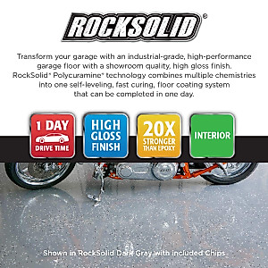 Rust-Oleum 60007 Rocksolid Polycuramine Garage Floor Coating, Tan, 1 Car Kit