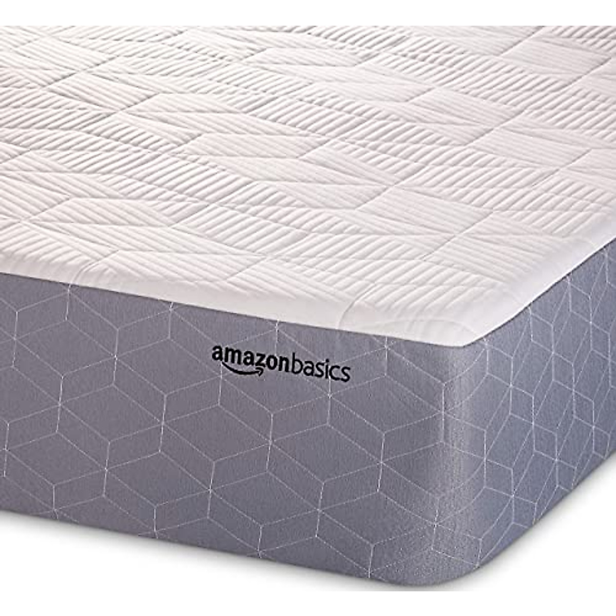 Amazon Basics Cooling Gel Memory Foam Mattress, Medium-Firm, CertiPUR-US Certified, 10 inch, Full Size, White/Gray