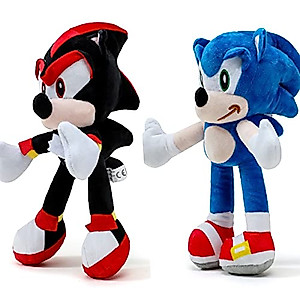 HOUVSSEN Plush Toys, 11 Inch Plush Animal Sucker Classic Character Toy Figure Cotton Soft Stuffed Game Doll Toy Boy Girl Gift (Blue Black)