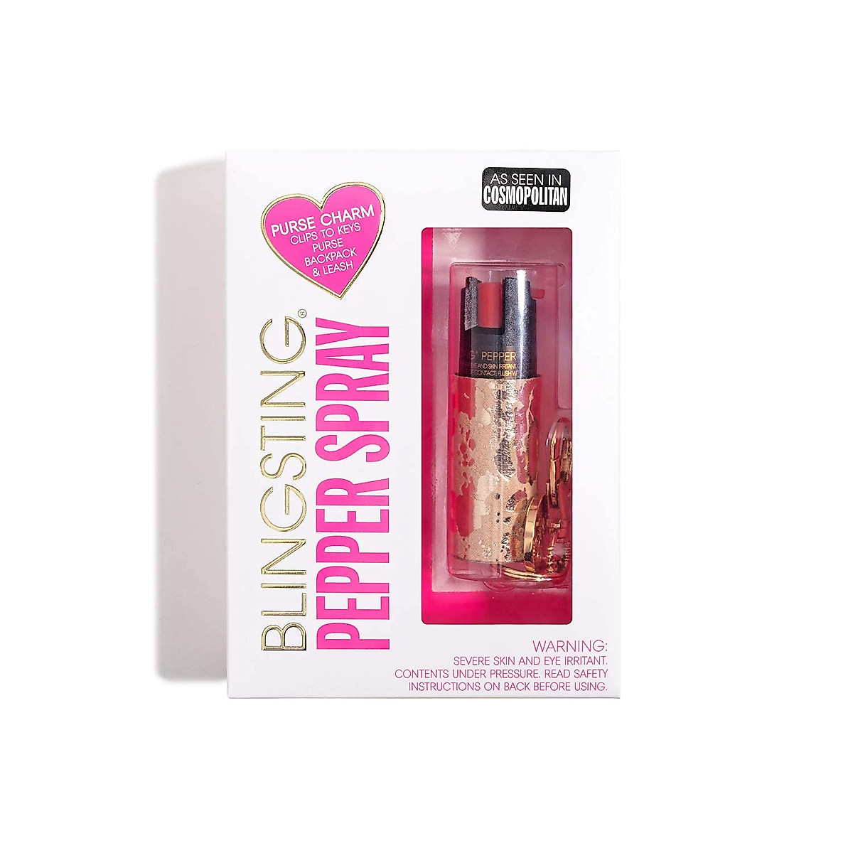 BLINGSTING Pepper Spray for Women - Maximum Strength OC Self Defense Spray - 12 ft Range - UV Marking Dye for Police ID - Safety Lock - Cowgirl