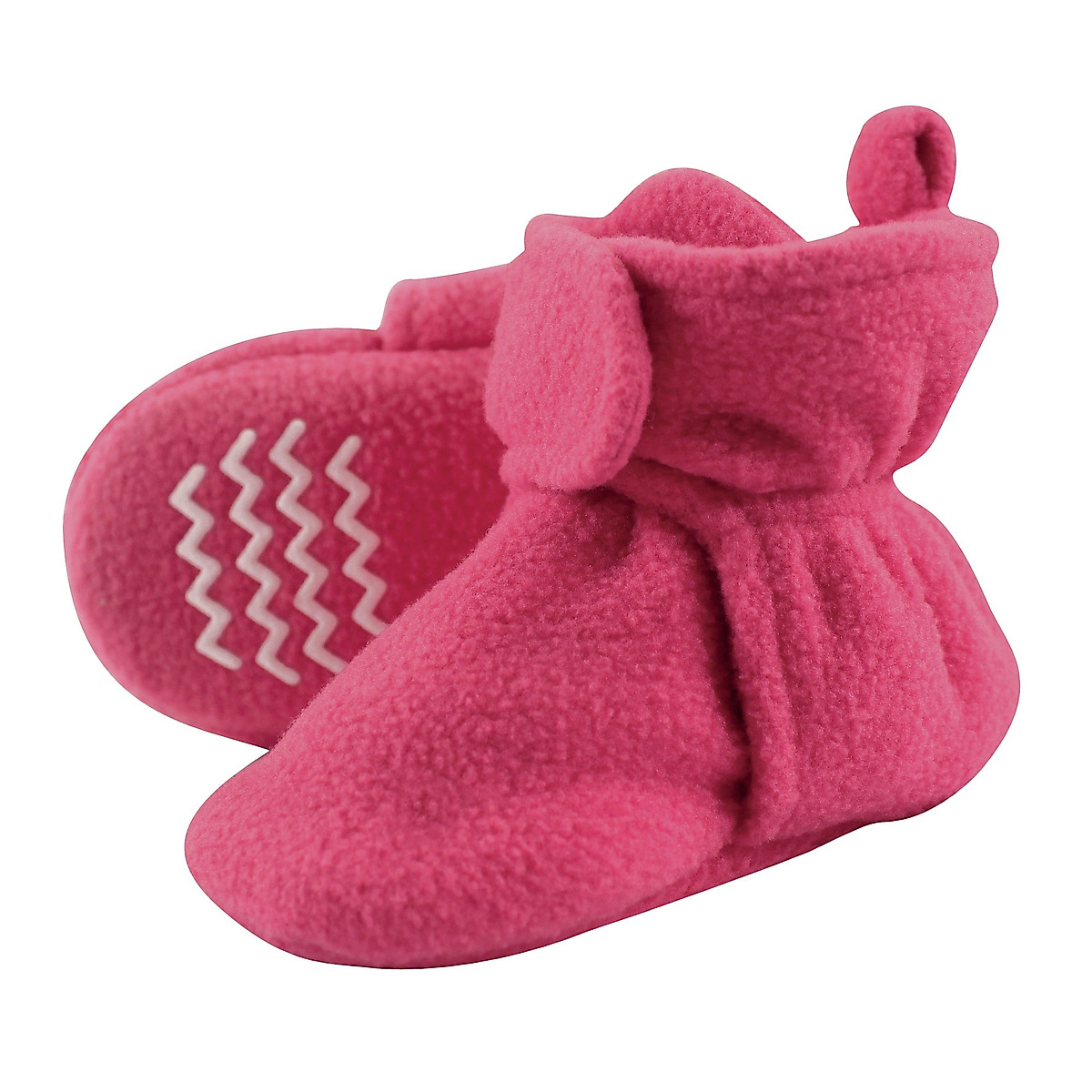 Hudson Baby Unisex-Baby Cozy Fleece Booties Slipper Sock, Dark Pink, 0-6 Months
