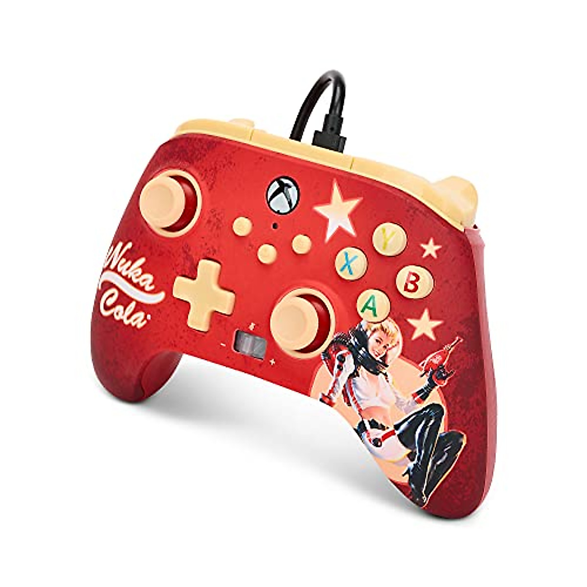 PowerA Enhanced Wired Controller for Xbox Series X|S - Fallout: Nuka Cola, Detachable 10ft USB-C Cable, Mappable Buttons and Rumble Motors, Officially Licensed for Xbox