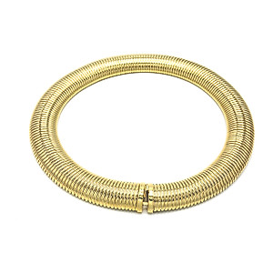 Marshal Metal Fashion Necklace 18K Gold Plated Brass Omega Choker Necklace (NK201G(20mm))