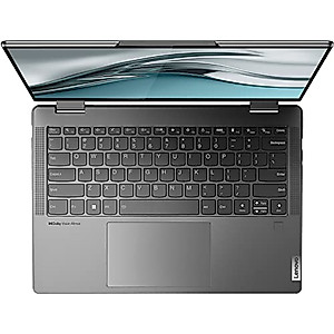 Lenovo ENOVO Yoga 7i 2-in-1 Laptop 14'' 2.2K Touchscreen12th Core i7-1255U Iris Xe Graphics 16GB RAM 512GB SSD WI-FI 6E Thunderbolt 4 Backlit KB w/FP Windows 11 Pro RATZK 32GB USB, Storm Grey, (82QE)