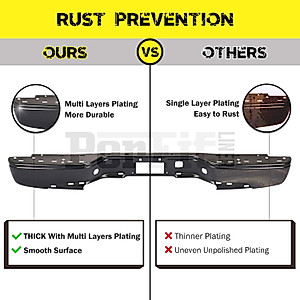 PERFIT LINER New Replacement Parts Rear Black Bumper Face Bar Compatible With 1999-2007 CHEVROLET/GMC Silverado Sierra Pickup Truck 1500 2500 3500 HD GM1102412 88944059