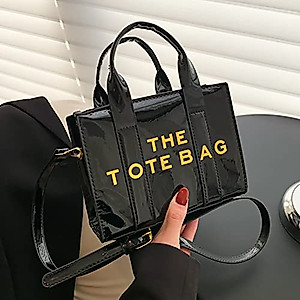 JQWSVE The Tote Bag for Women Shiny Patent Leather Handbag Purse Designer Luxury Top-handle Shoulder Crossbody Bag