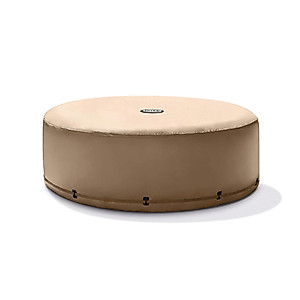 Intex PureSpa 4 Person Inflatable Portable Heated Bubble Jet Spa Hot Tub and Cover Package with Built In Heater Pump