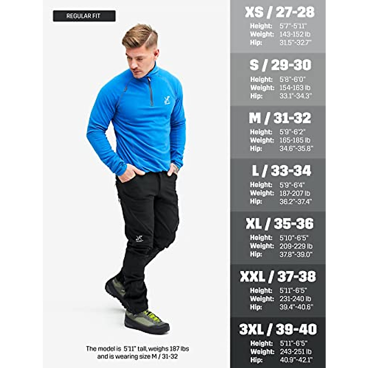 RevolutionRace Men's Hiball Pants, Durable and Ventilated Pants for All Outdoor Activities, Black Edition - X-Large